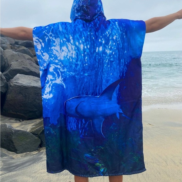 Bath | Unisex Towel Robe Poncho Bathrobe Hooded Robe Quick Dry Surfing ...